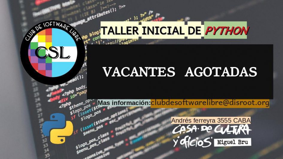 Taller inicial de PYTHON - Club de Software Libre